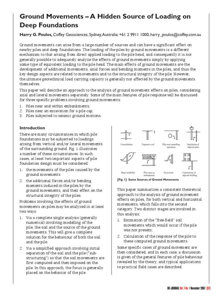 Ground Movement Effects on Pile Foundations | PDF | Deep Foundation ...