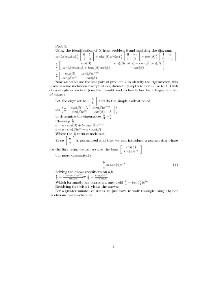 Sakurai Solutions 1-9 | PDF