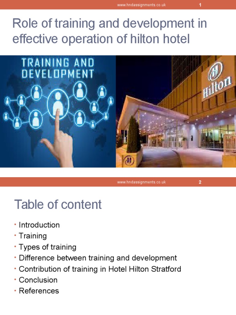 Role of Training and Development in Effective Operation of Hilton Hotel ...
