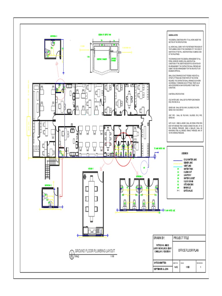 Ground Floor Plumbing Layout: General Notes | PDF | Plumbing | Pipe ...