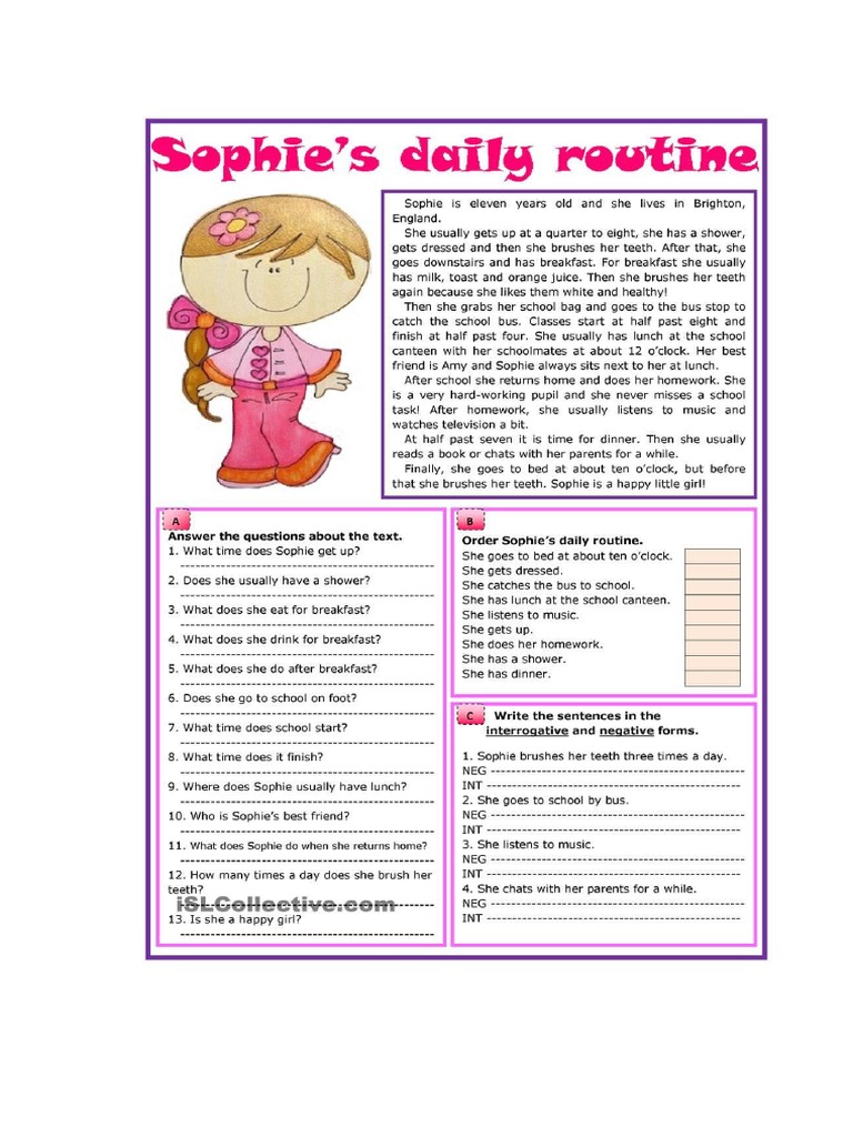 Sophies Daily Routine | PDF