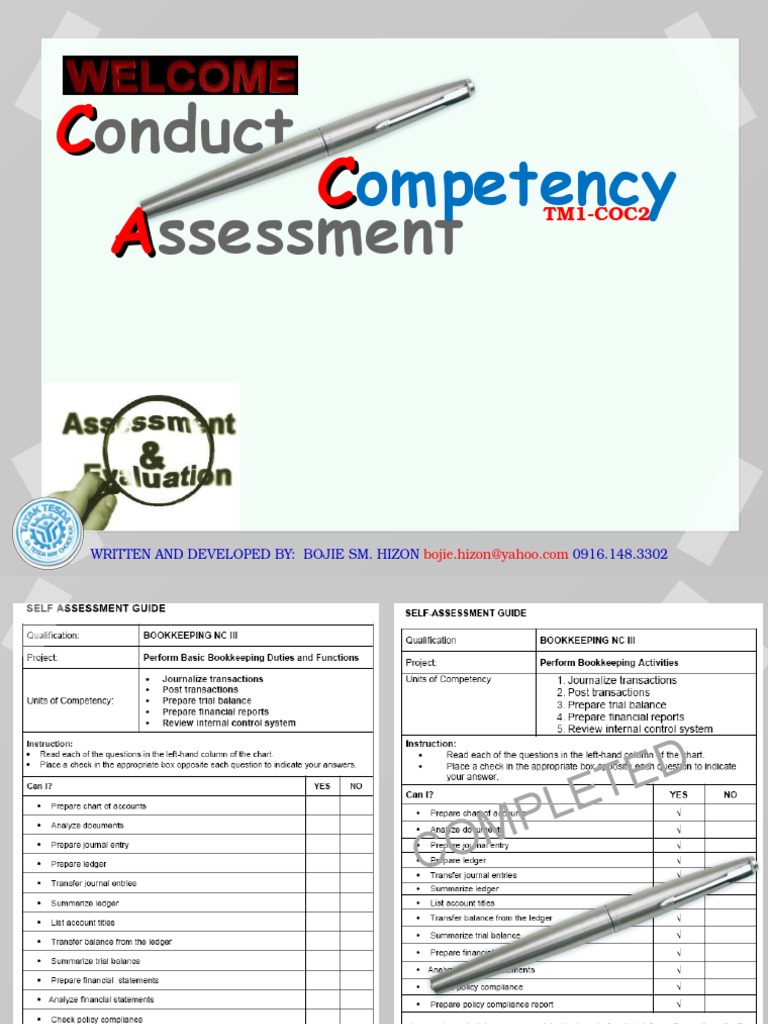 COC2 Competency Assessment Guide | PDF | Integrity | Test (Assessment)