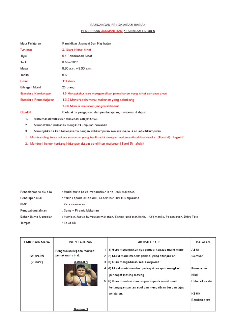 RPH PK Tahun 5 | PDF