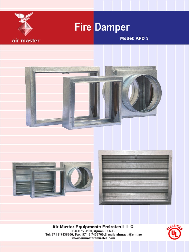 Fire Damper: Air Master | Download Free PDF | Duct (Flow) | Galvanization