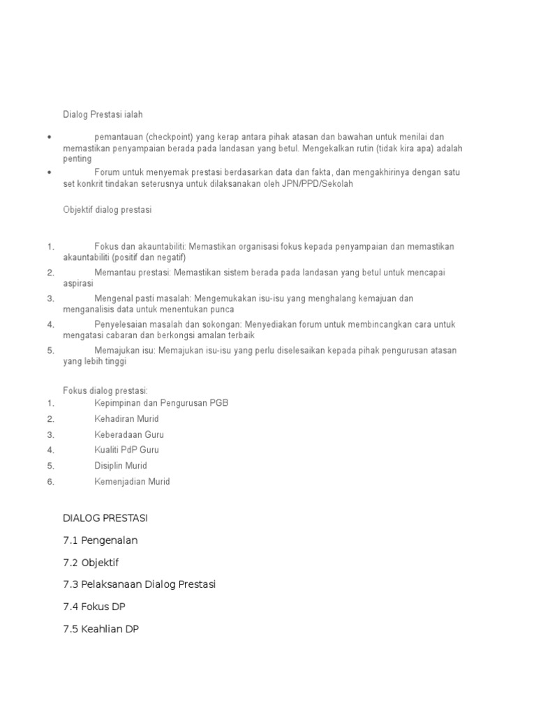 Contoh Dialog Prestasi | PDF