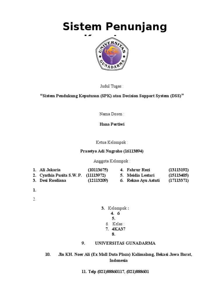 Tugas SPK Kelompok | PDF