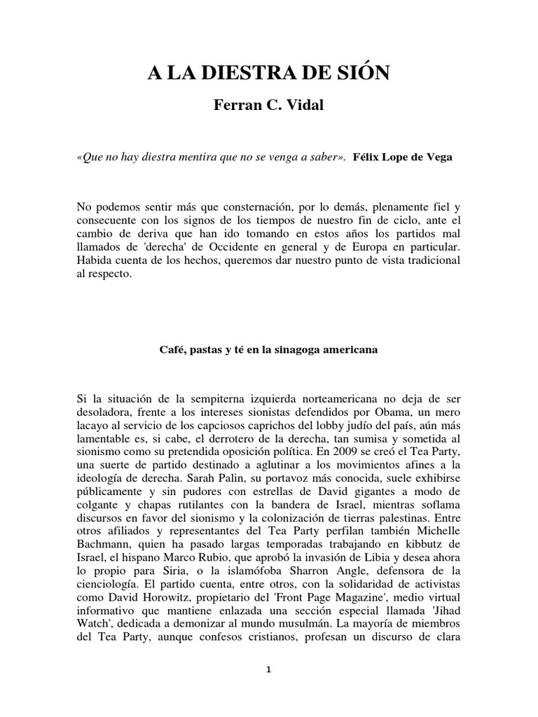 A LA DIESTRA DE SIÓN - Ferran Vidal PDF | PDF