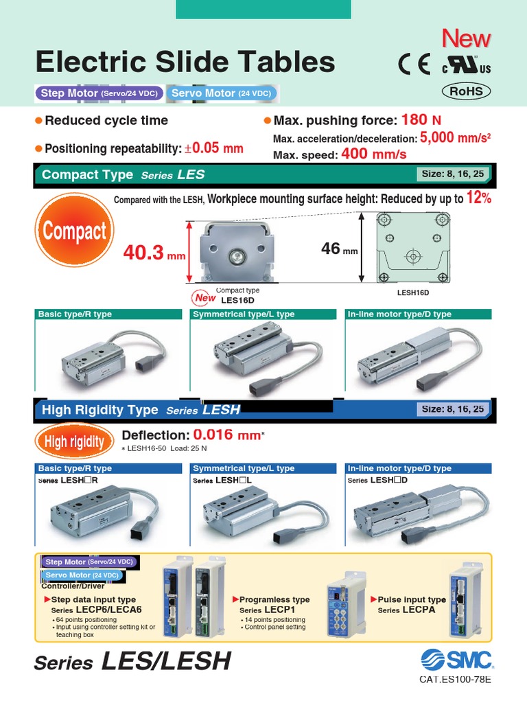 Electric Slide Tables: Compact | PDF | Servomechanism | Electrical ...