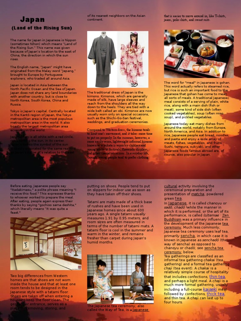 Japan: (Land of The Rising Sun) | PDF | Japanese Cuisine | Cuisine