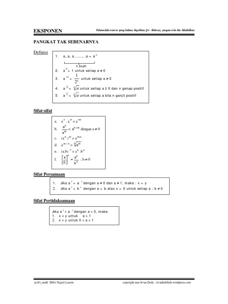 Ringkasan Rumus Mat SMA | PDF