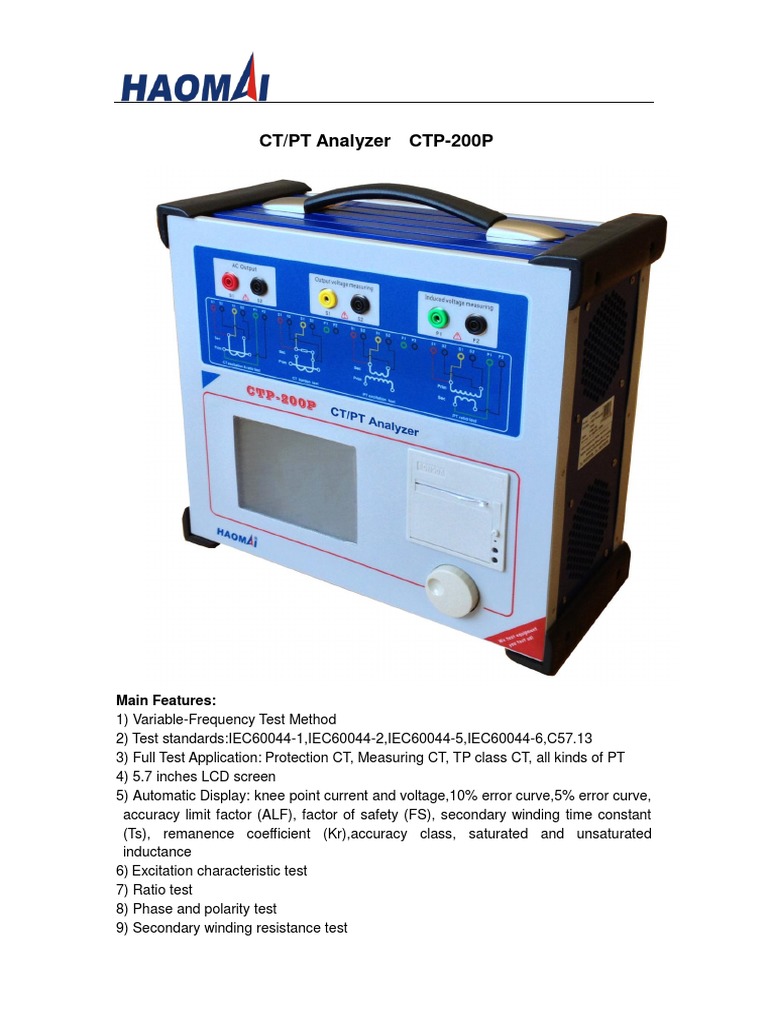 Datasheet For CTPT Analyzer CTP-200P (0219) | PDF