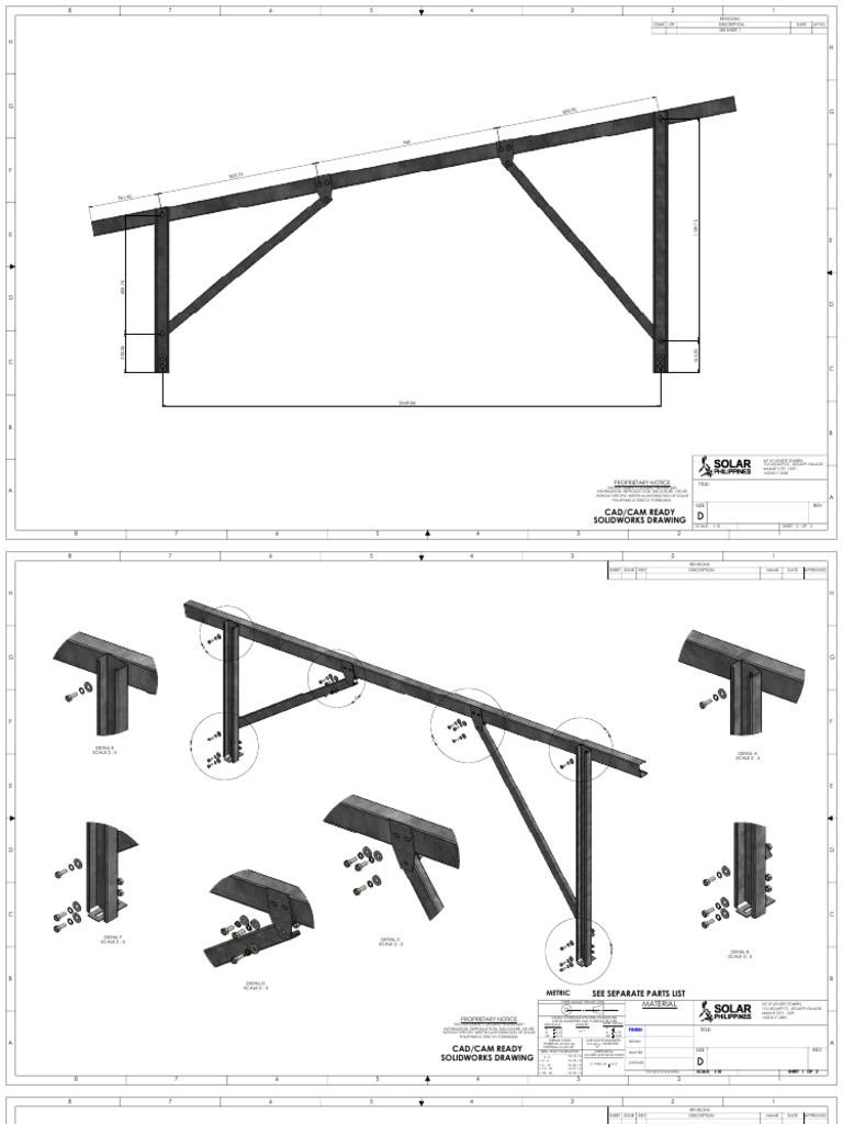 Engineering Drawing Sheet with Multiple Revisions, Details and ...