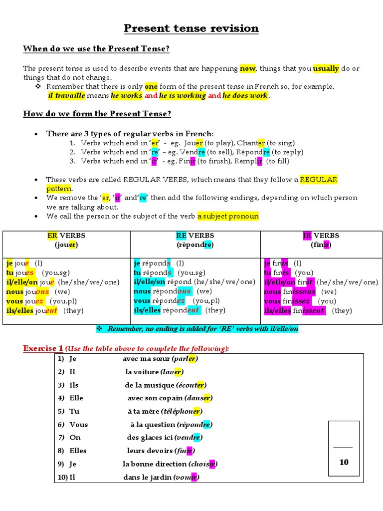 Present Tense Booklet | Download Free PDF | Style (Fiction) | Semantic ...