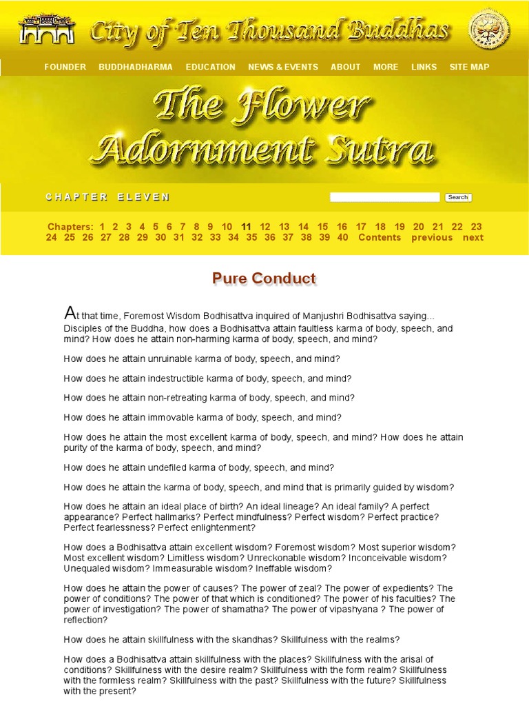 The Avatamsaka Sutra 11 PDF | PDF | Enlightenment In Buddhism | Bodhisattva