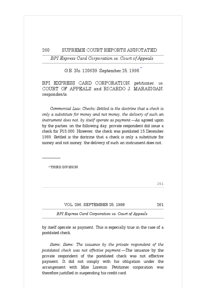 Bpi V Ca | PDF | Damages | Cheque