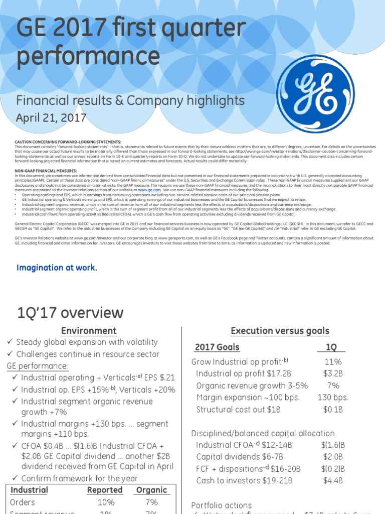GE 2017 First Quarter Performance: Financial Results & Company ...