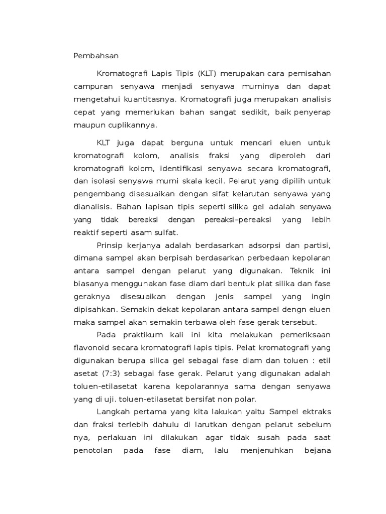 Kromatografi Lapis Tipis Flavonoid Jahe | PDF | Sains & Matematika ...