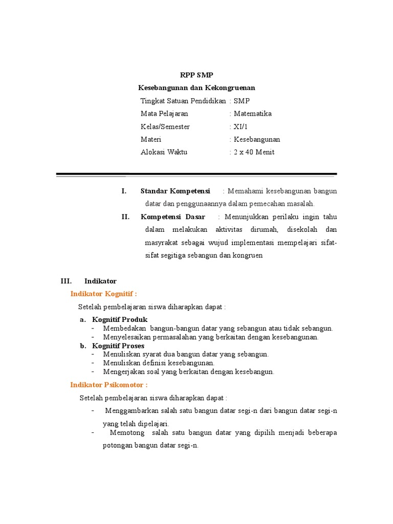 RPP Kesebangunan | PDF