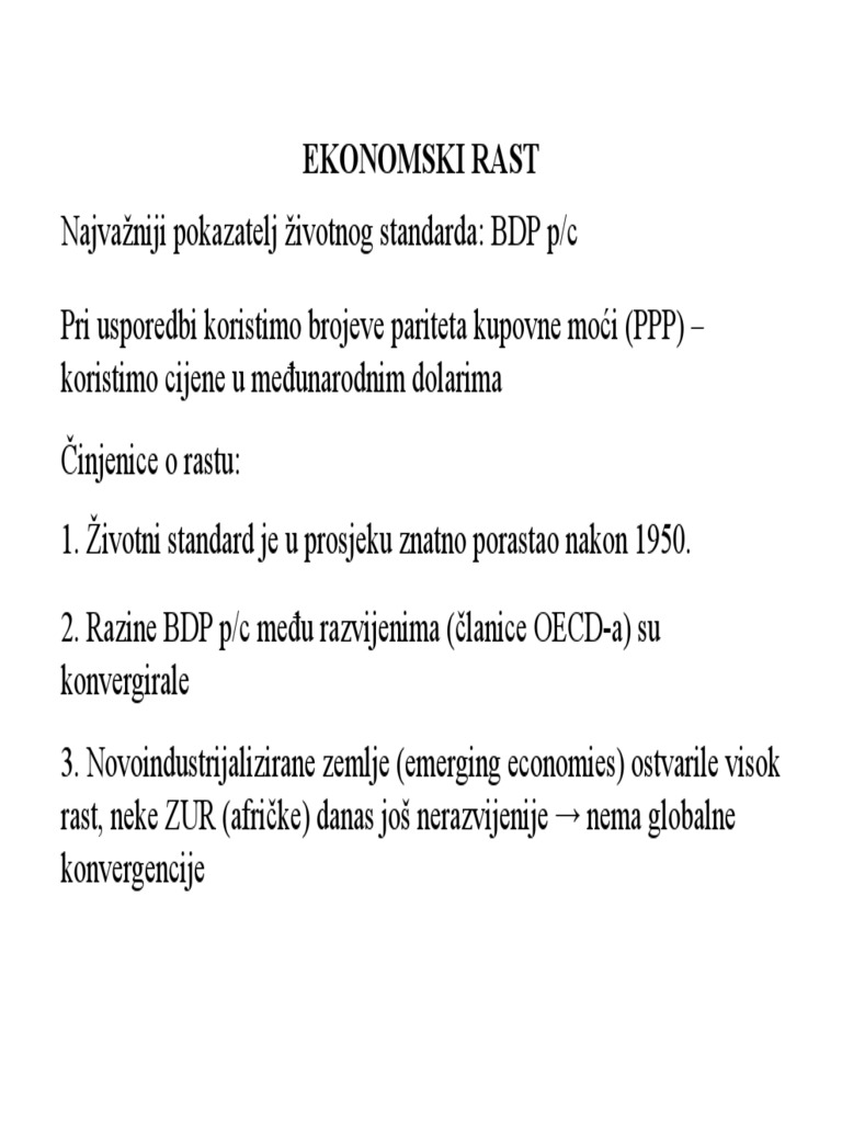 Ekonomski Rast PDF | PDF