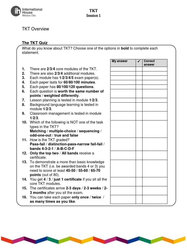TKT Handouts 1 | PDF