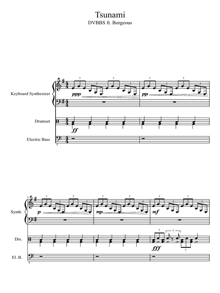 Tsunami: DVBBS Ft. Borgeous | PDF | Keyboard Instruments | Sound Production
