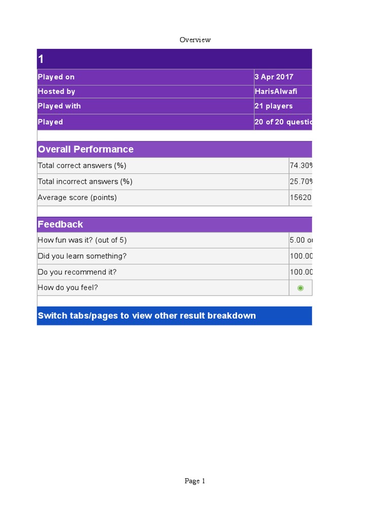 Result Post Test | PDF