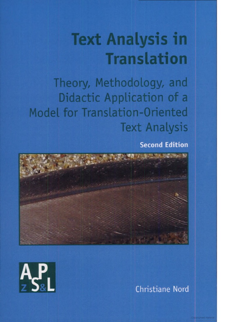 Text Analysis in Translation - Nord | PDF | Systems Science ...