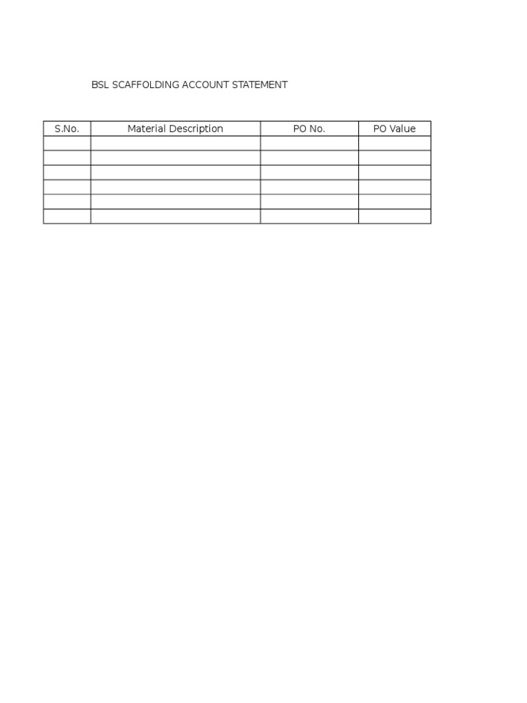 BSL Scaffolding Account Statement | PDF