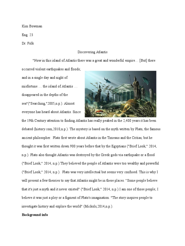 Atlantis Paper | PDF | Atlantis | Plato