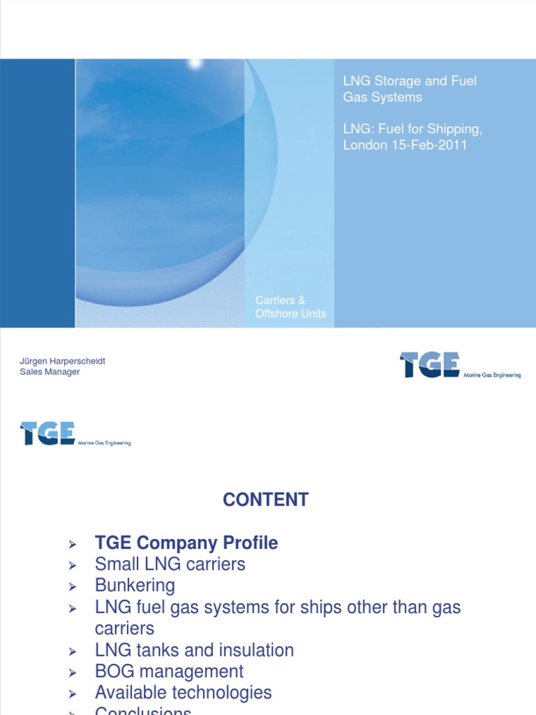 LNG Fuel Systems for Shipping Vessels | PDF | Liquefied Natural Gas ...