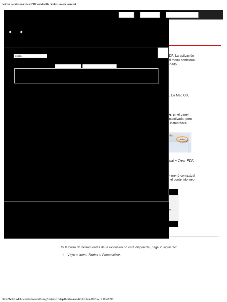 Activar la extensión Crear PDF en Mozilla Firefox, Adobe Acrobat | PDF ...