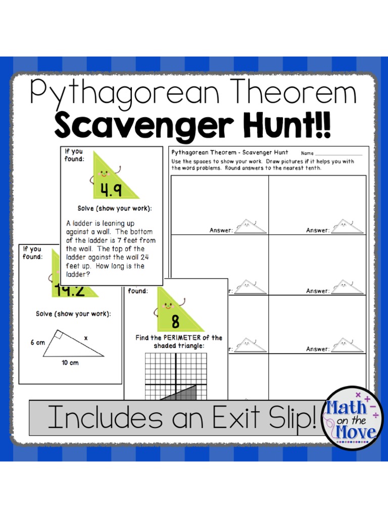 Pythagorean Scavenger Hunt - Customary and Metric | PDF | Teaching ...