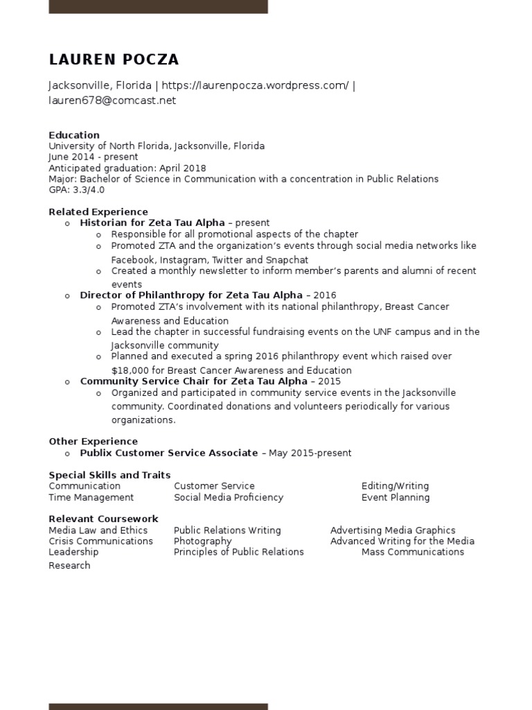 Lauren Pocza Resume | PDF