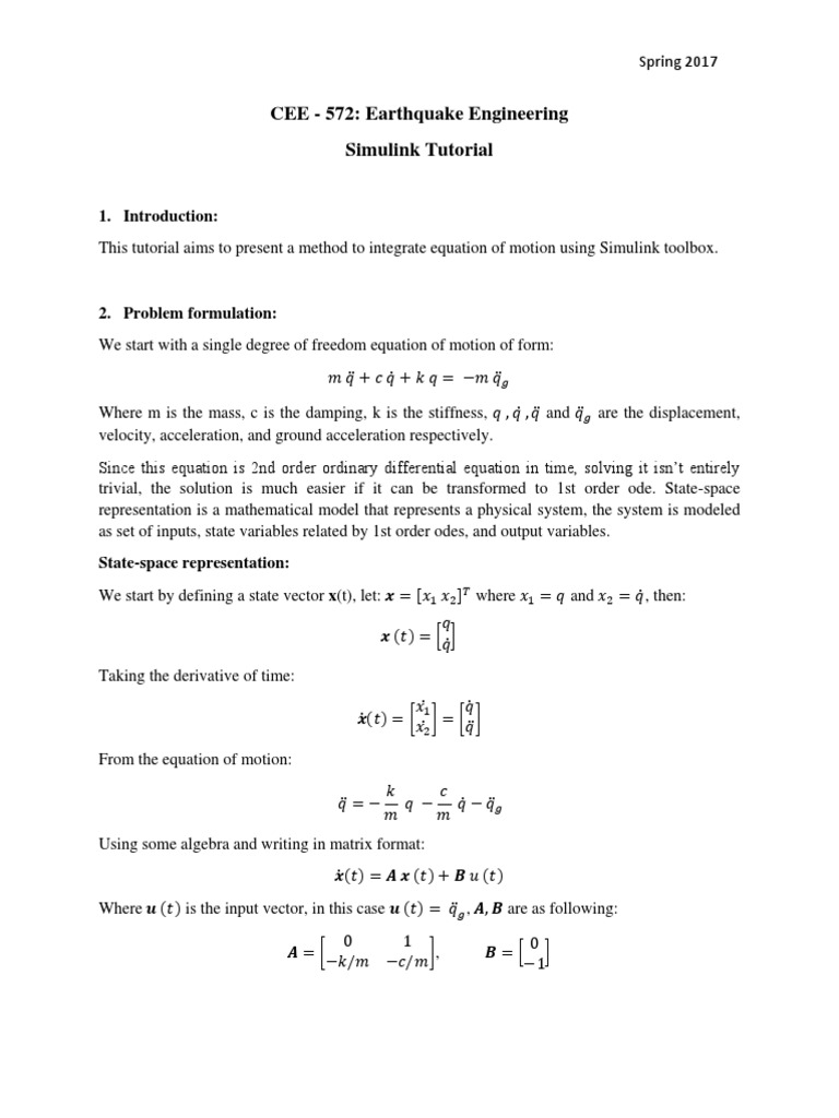 Simulink Tutorial PDF | PDF | Ordinary Differential Equation ...