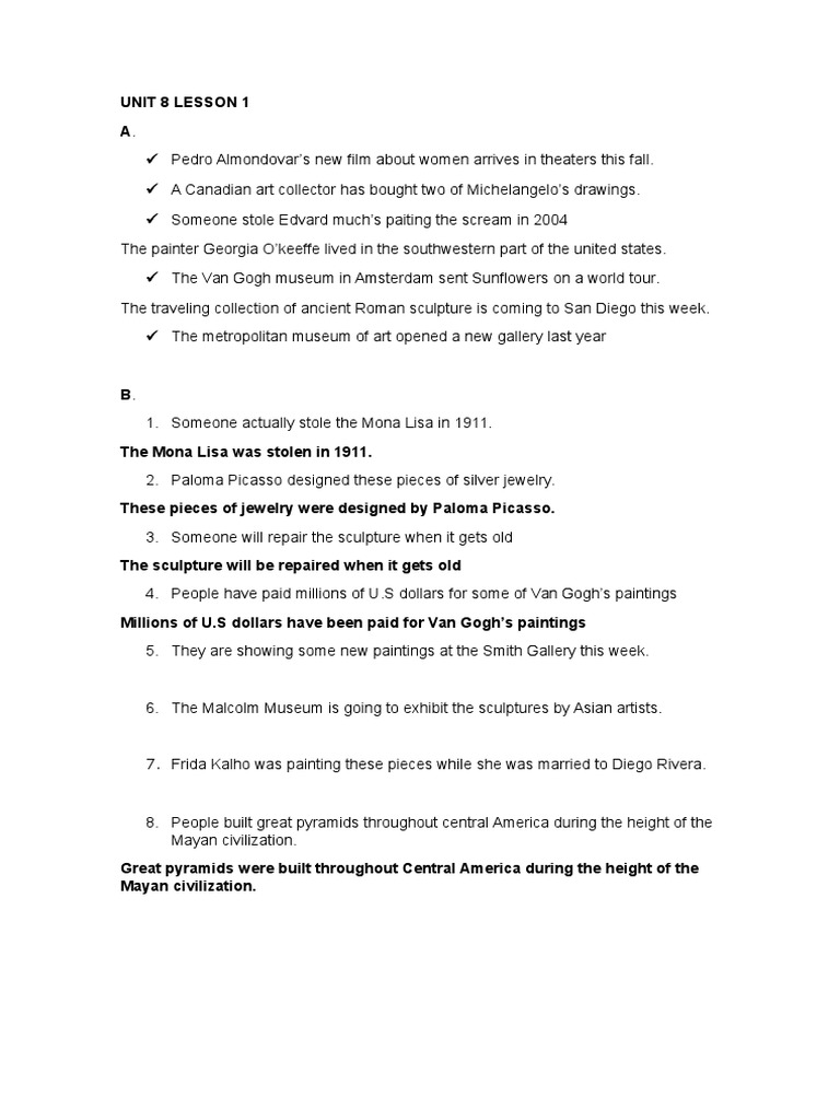 Unit 8 Lesson 1 | PDF