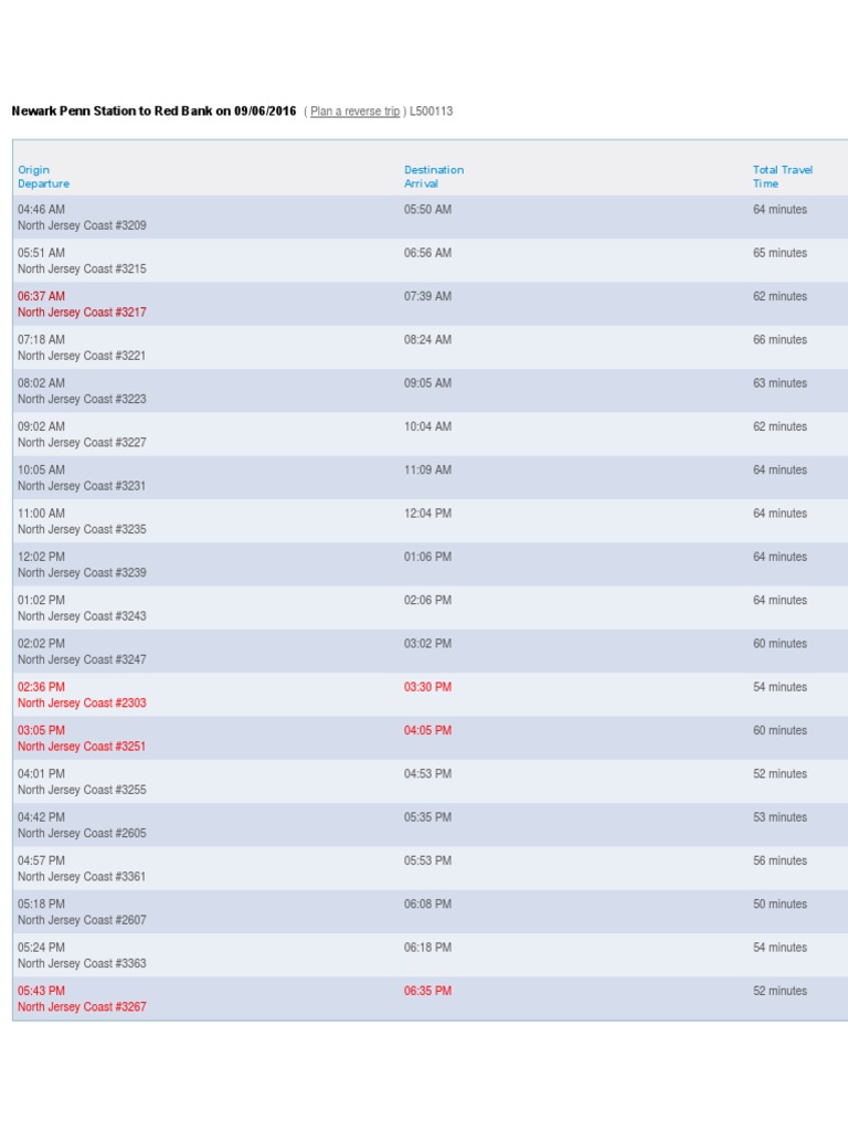 NJ Transit Train Schedules | PDF | Passenger Rail Transport | Public ...