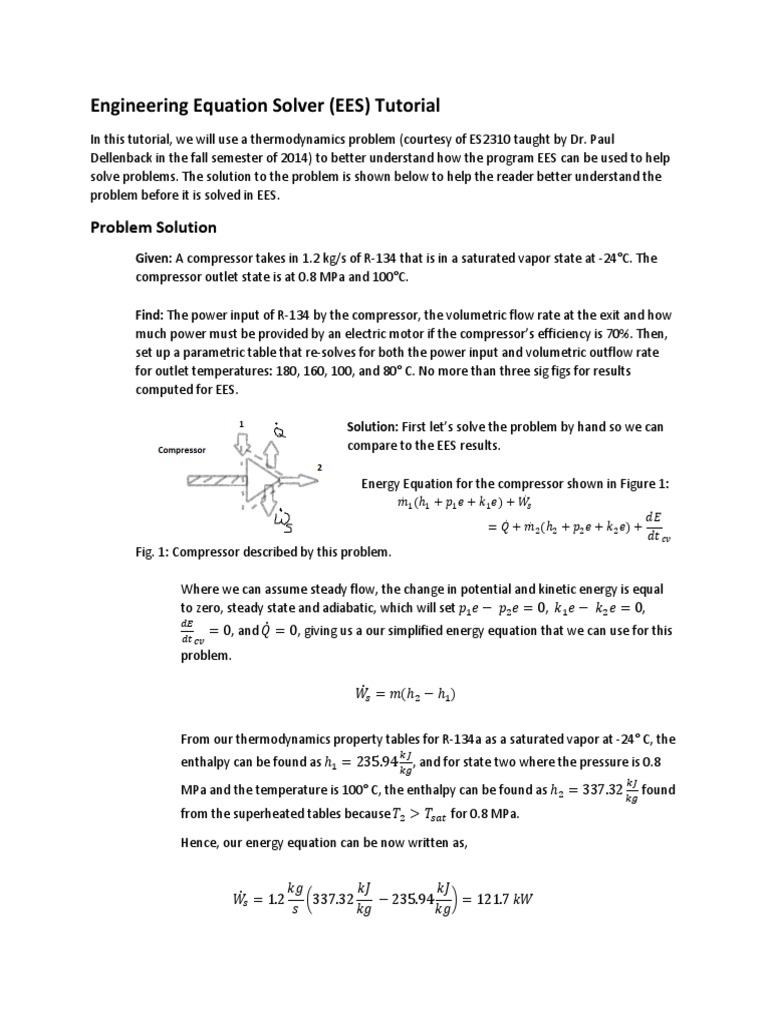 Ees Example Enthalpy Equations Free 30 Day Trial Scribd 