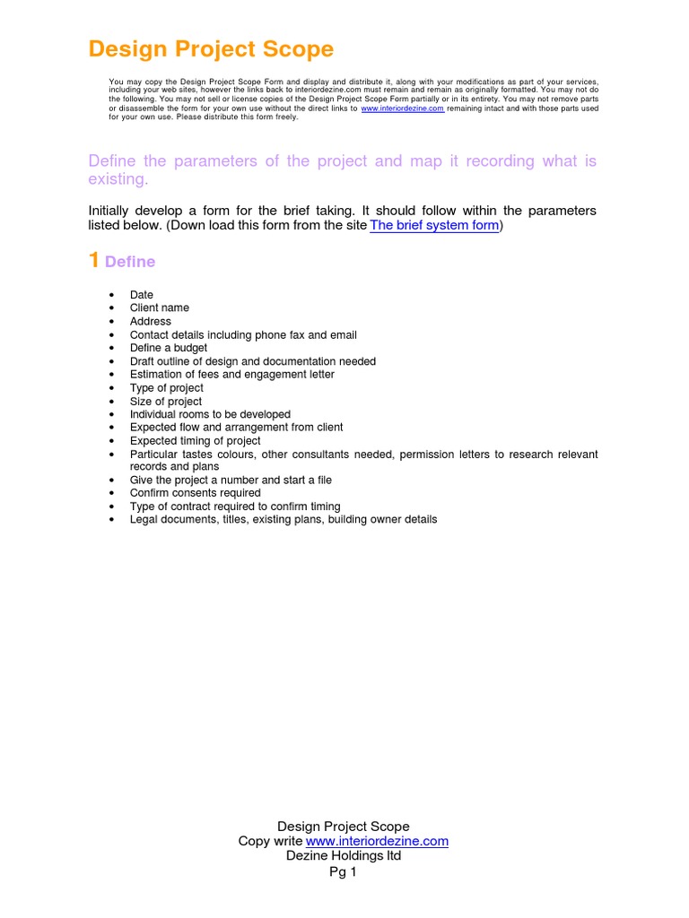 Design Project Scope PDF | PDF