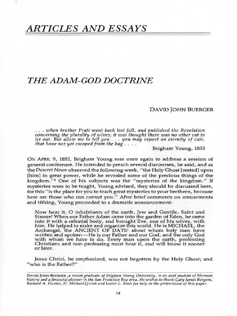 Adam God Theory PDF | PDF