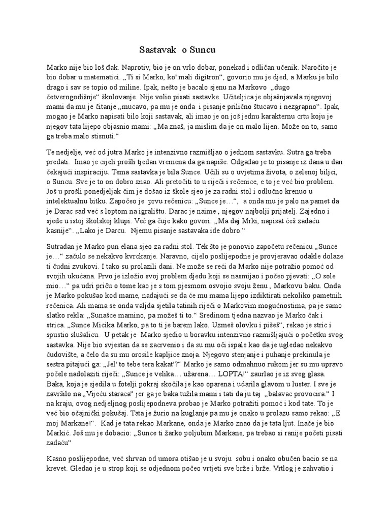 Sastavak o Suncu | PDF