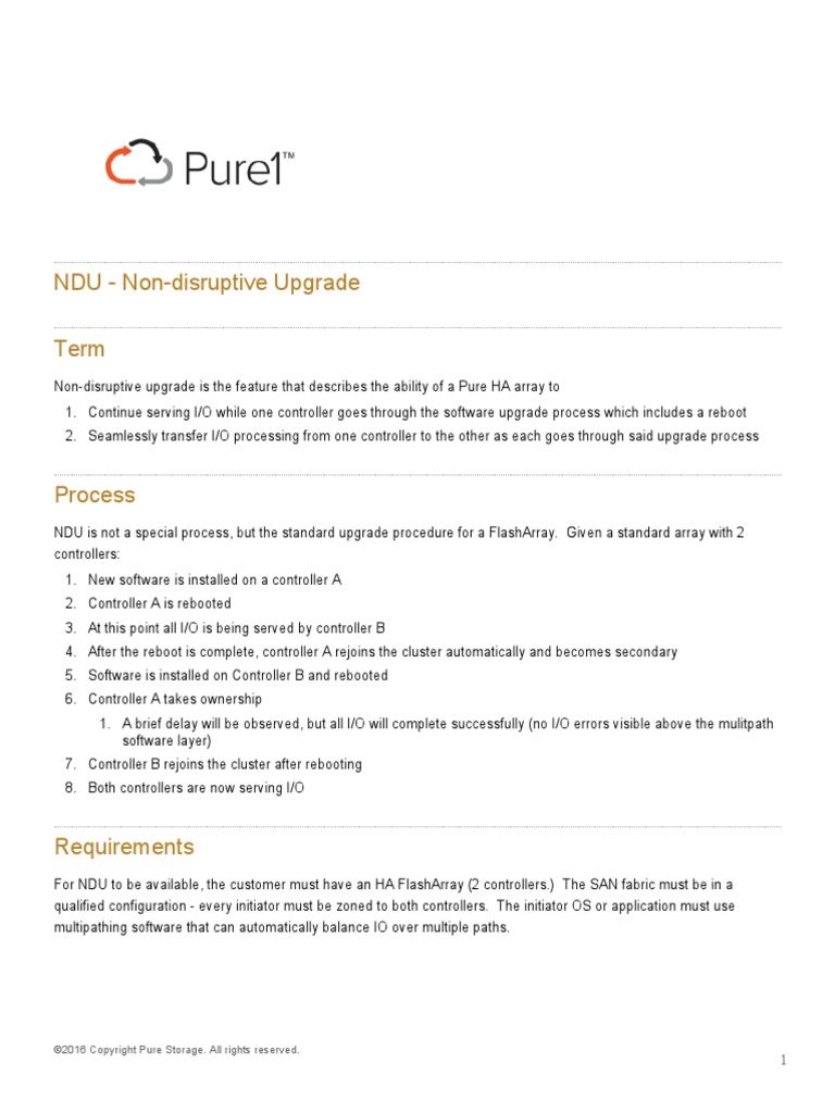 NDU - Non-Disruptive Upgrade | PDF