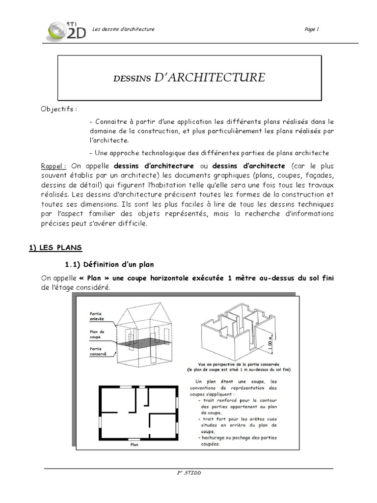 Dessins d'Architecture et Plans Techniques | PDF | Dessin | Génie du ...
