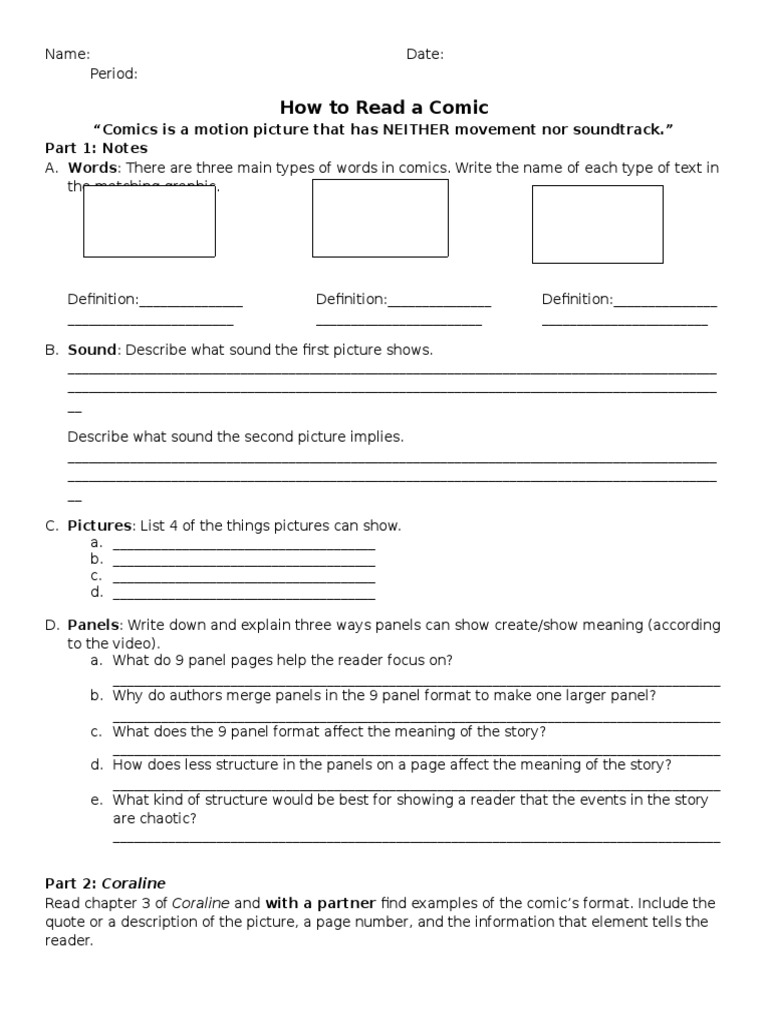Day 3 Ws - Comic Book Format | PDF | Paragraph | Comic Book