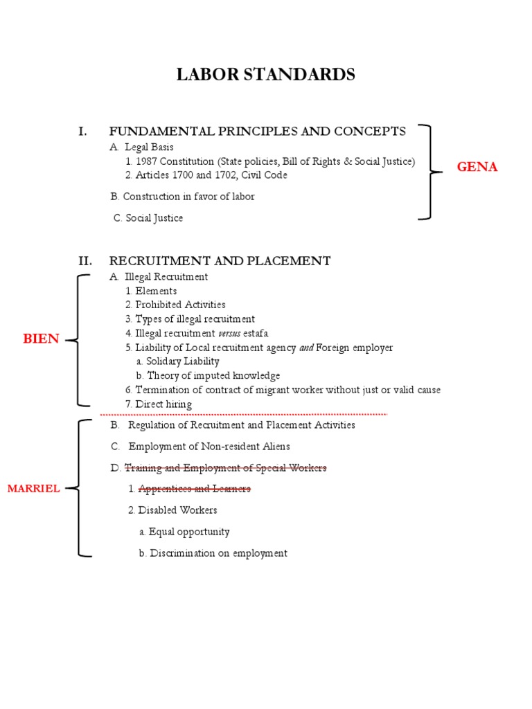 Labor Standards: I. Fundamental Principles and Concepts | PDF ...