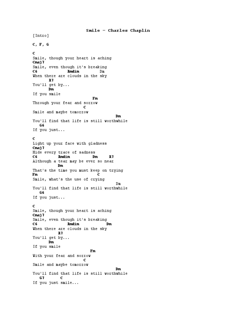 Smile Chords | PDF | Entertainment (General)