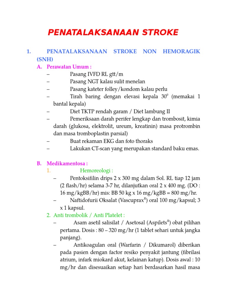 Penatalaksanaan Stroke | PDF