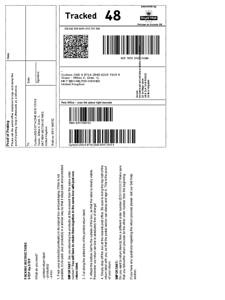 Return Label | PDF | Philately | Postal System