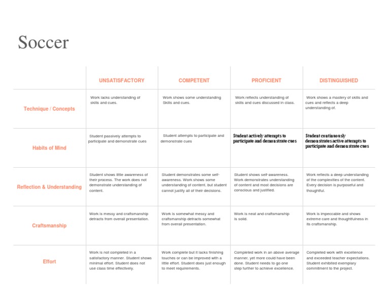 Detailed Rubric | PDF | Awareness | Self Awareness