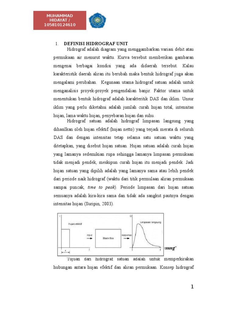 Definisi dan Fungsi Hidrograf Satuan | PDF | Sains & Matematika
