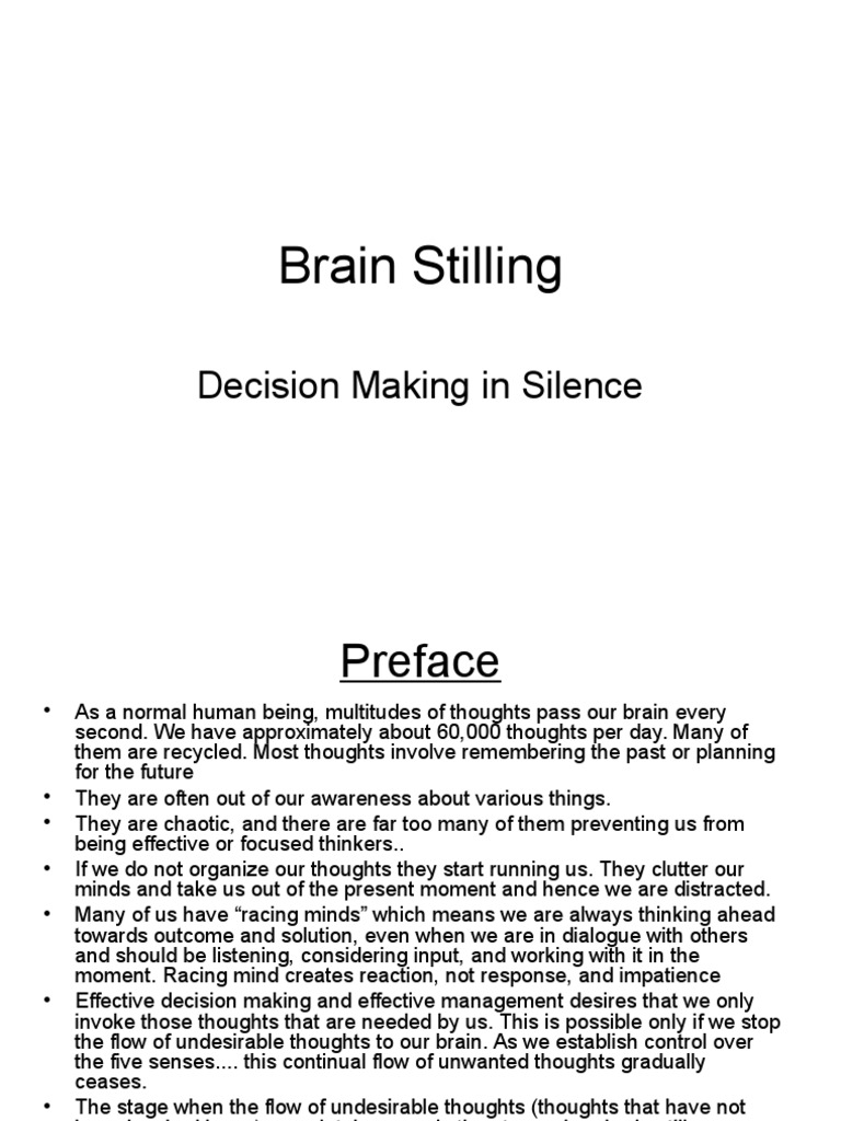 Brain Stilling | PDF | Mind | Thought